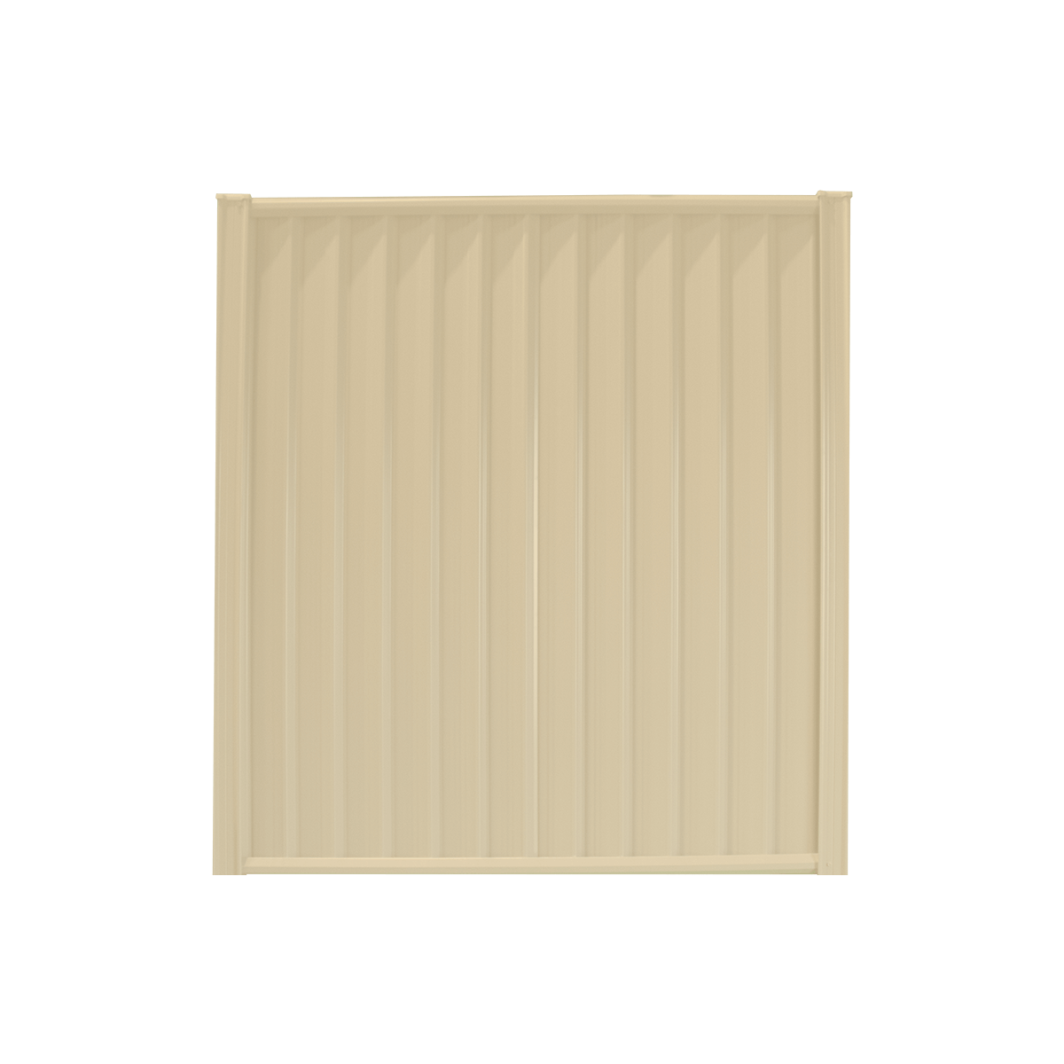 Cream Standard Metal Fence with Flat Caps | ColourFence