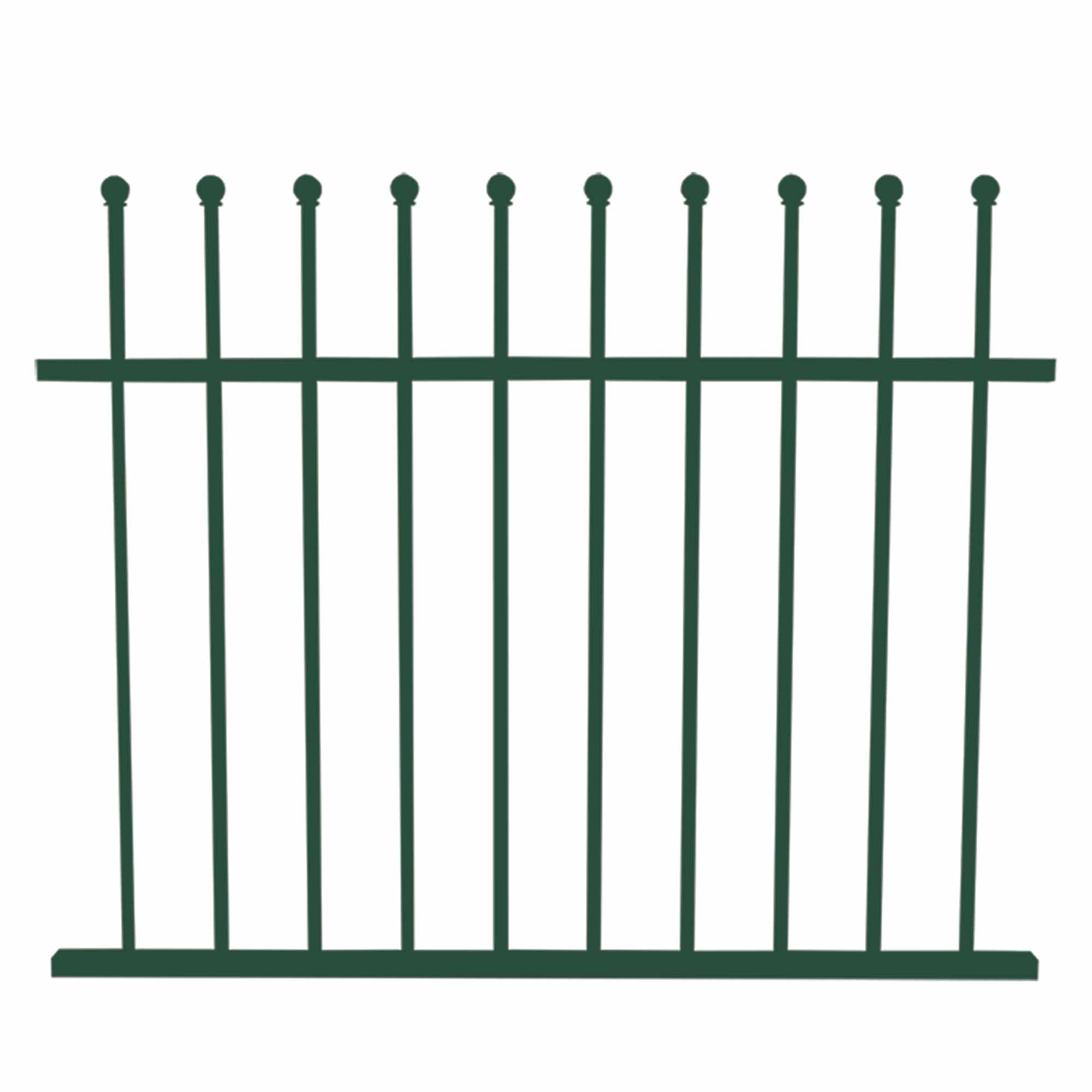 Green ColourRail With Ball Top | ColourFence